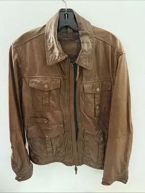 Massimo Dutti | Jackets & Coats | Military Motorcyle Leather Jacket ...